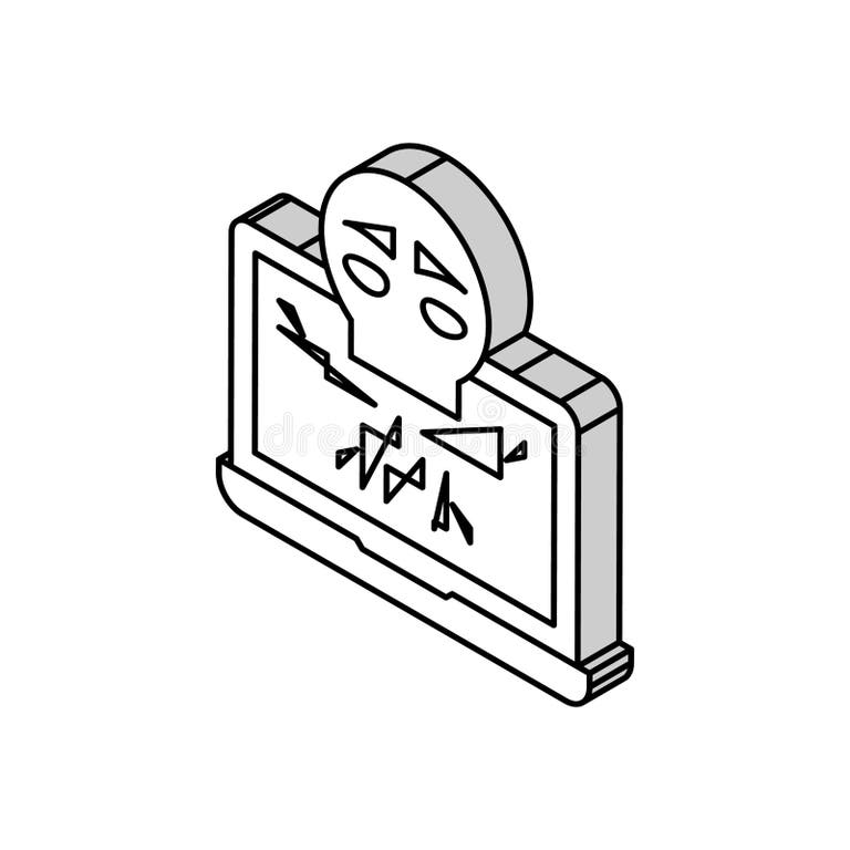 Computer Death Programm Isometric Icon Vector Illustration Stock Vector ...