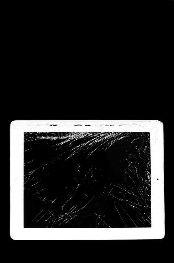 Computer Della Compressa Con Lo Schermo Di Vetro Rotto Fotografia Stock ...