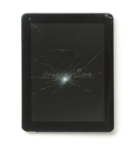 Computer Della Compressa Con Lo Schermo Rotto Immagine Stock - Immagine ...