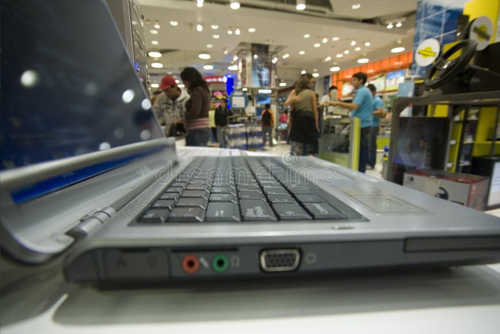 Computer Department in a Big Store Stock Photo - Image of equipment ...