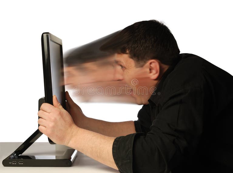 Computer dependence stock image. Image of hair, human - 4441709