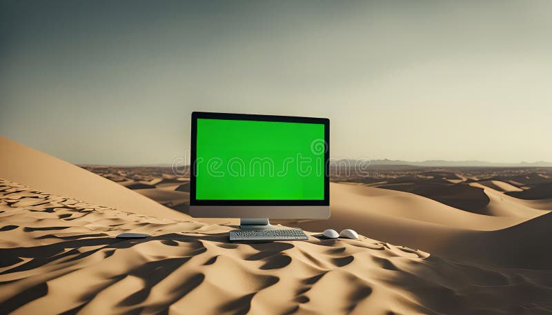 Computer in the Desert stock image. Image of keyboard - 348605535