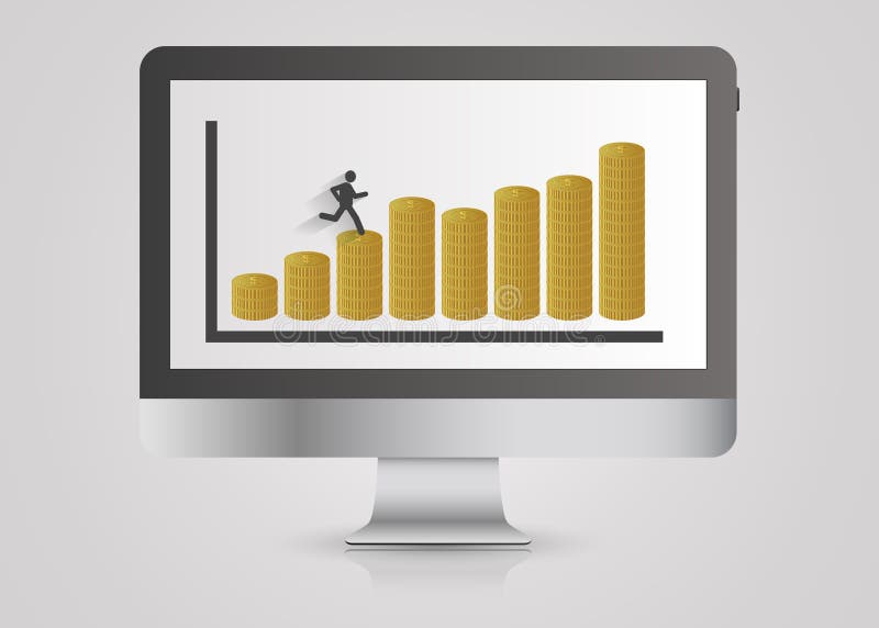 Computer Design Template. Money Graph Stock Vector - Illustration of ...
