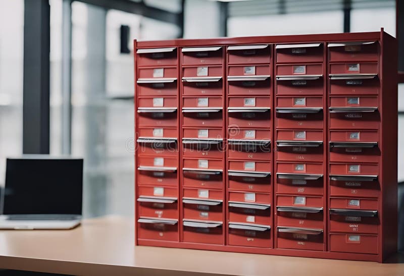 A Computer Desk with Boxes and Laptop on Top of it Stock Illustration ...