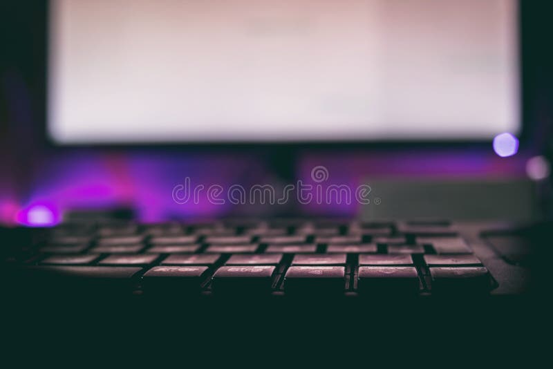 Computer Desk dark stock image. Image of hardware, keyboard - 103508103