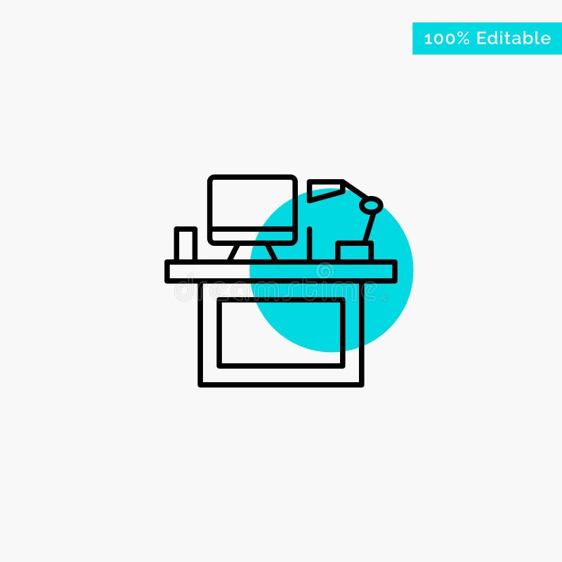 Computer, Desk, Desktop, Monitor, Office, Place, Table Turquoise ...