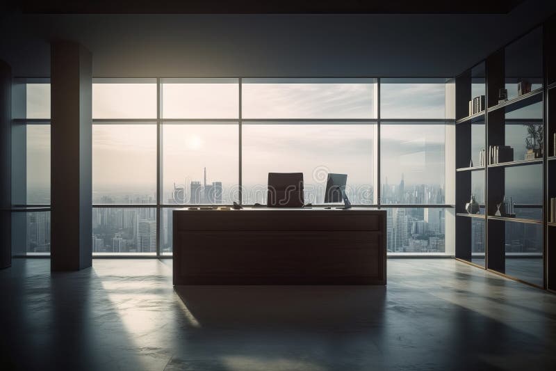 Computer on Desk. Interior Design. Office Room. from Generative Ai ...