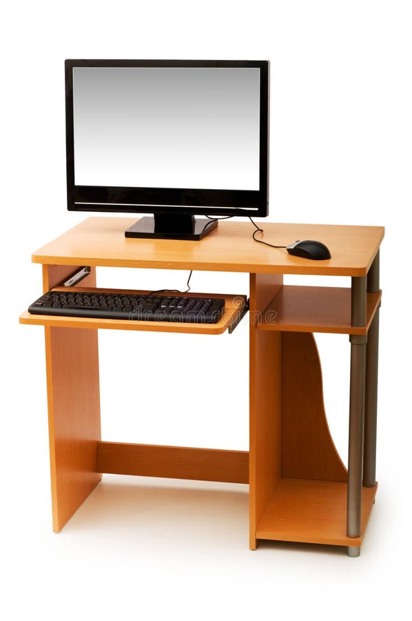 Computer on desk stock photo. Image of desk, flat, people - 5536444