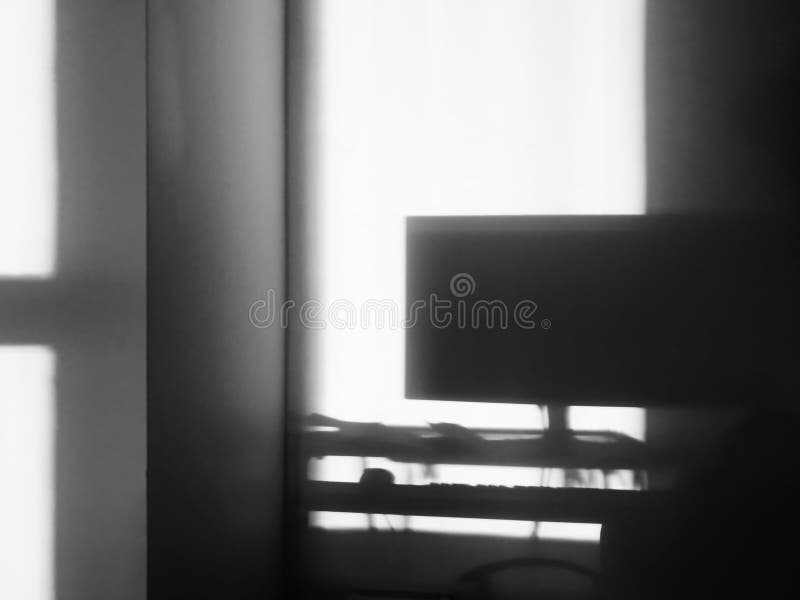 Computer Desk Shadow on the Wall. Stock Image - Image of digital ...