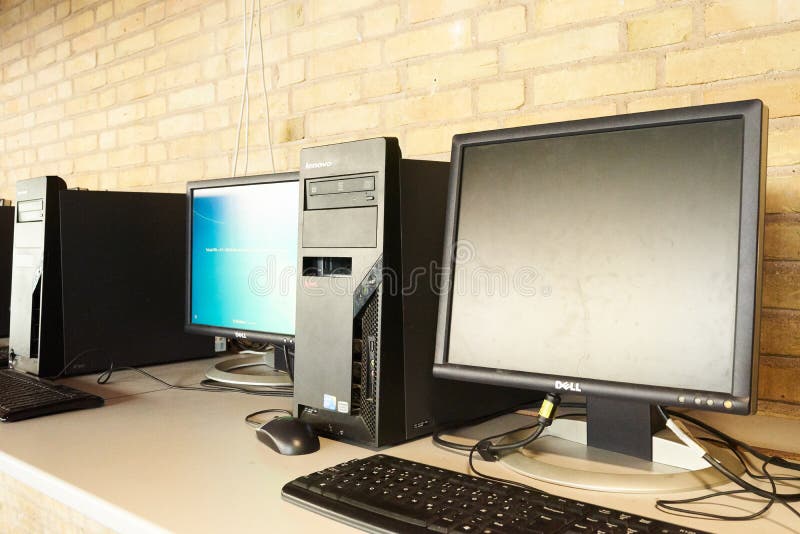 Computer Desk for Students To Study Stock Photo - Image of arranged ...