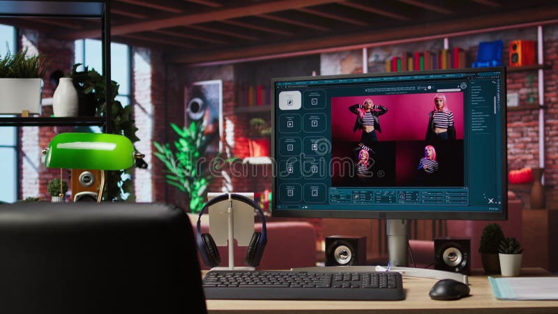 Computer on Desk with UI of GPT Application Turning Text Prompt into Photos Stock Footage ...