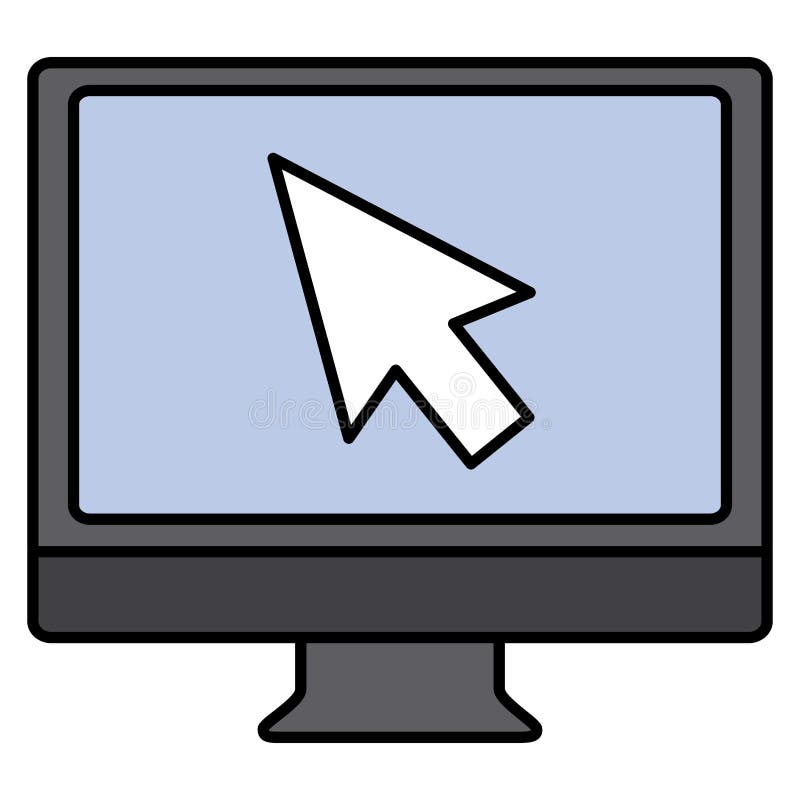 Computer Desktop with Arrow Cursor Pointer Stock Illustration ...
