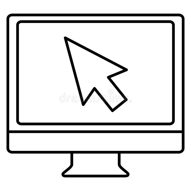 Computer Desktop with Arrow Cursor Pointer Stock Illustration ...