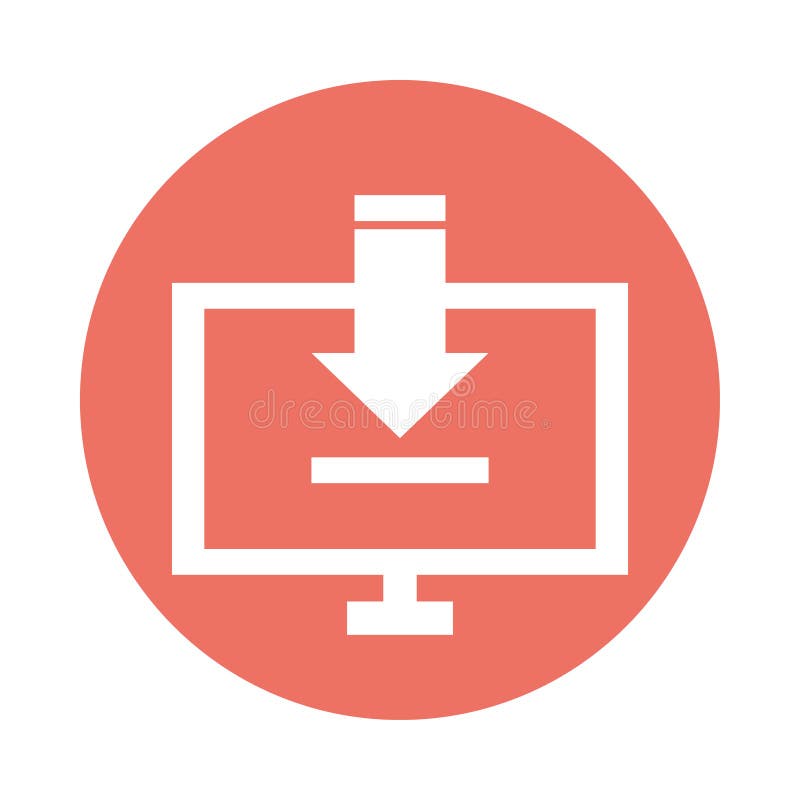 Computer Desktop with Arrow Download Stock Vector - Illustration of ...