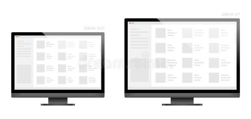 Computer Desktop Black Design Display Size 21.5 and 27 Inches Stock ...