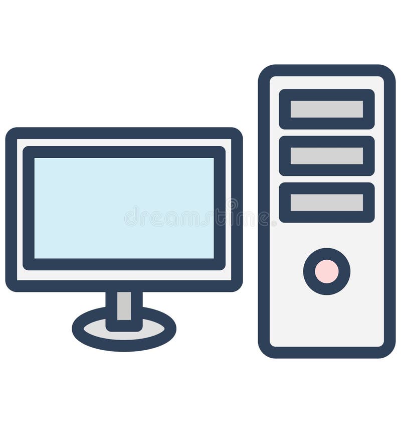 Computer, Desktop Computer Isolated Vector Icon that Can Computer, Desktop Computer Isolbe ...