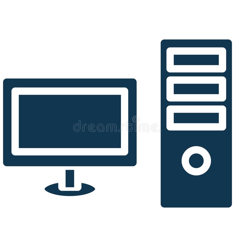 Computer, Desktop Computer Isolated Vector Icon that Can Computer, Desktop Computer Isolbe ...