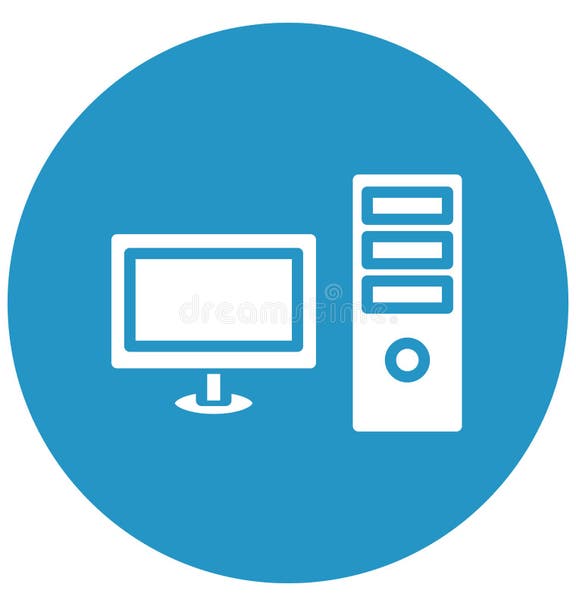 Computer, Desktop Computer Isolated Vector Icon that Can Computer, Desktop Computer Isolbe ...