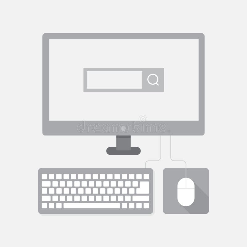 Computer Desktop. Concept of Search Stock Vector - Illustration of ...