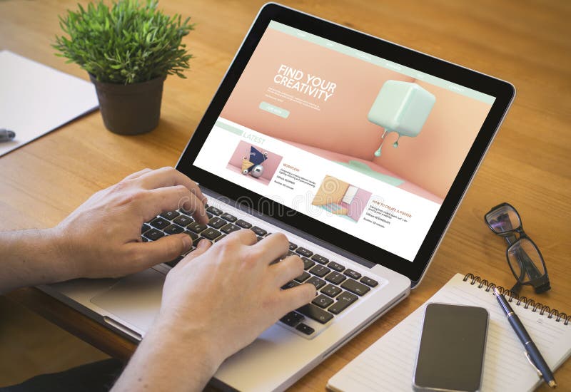 Computer Desktop Creativity Tutorials Stock Photo - Image of typing ...