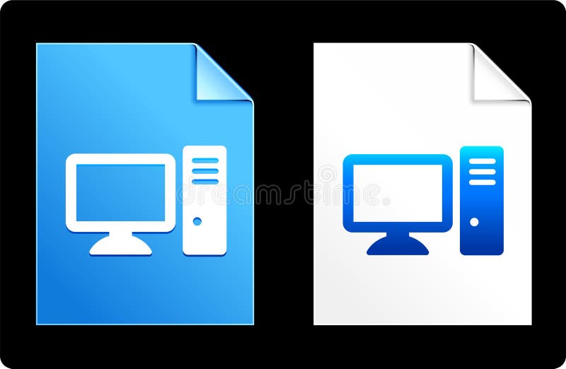 Computer Desktop on Paper Set Stock Illustration - Illustration of ...