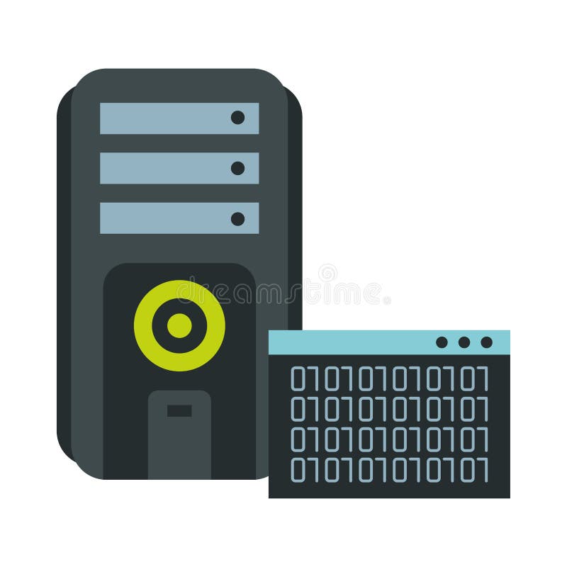 Computer Cpu Tower in Black and White Stock Vector - Illustration of ...