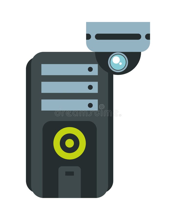 Computer Cpu Tower in Black and White Stock Vector - Illustration of ...