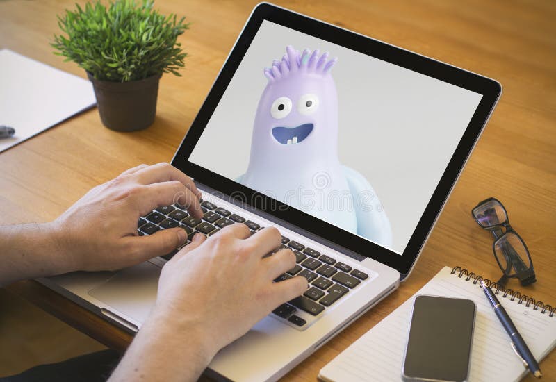 Computer desktop troll stock image. Image of concept - 105056791