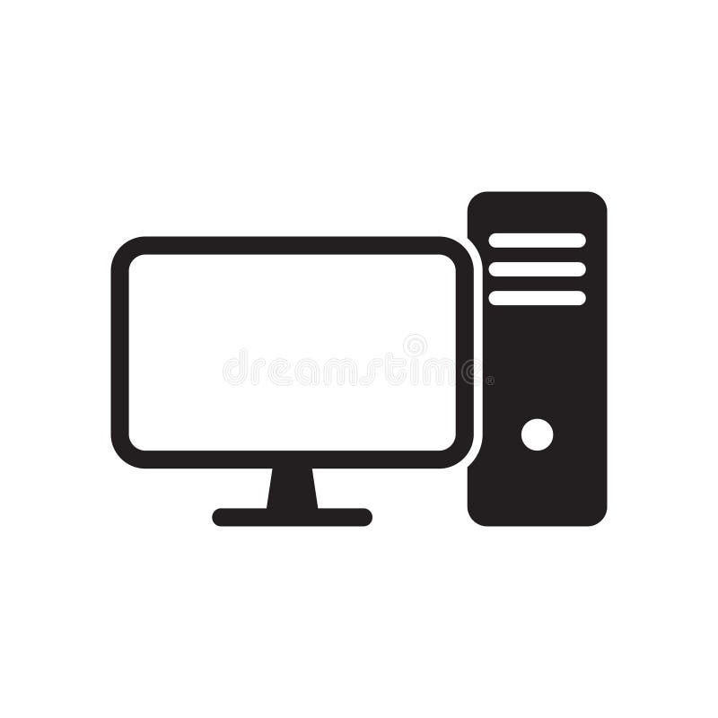 Computer Desktop Vector Icon, Pc Symbol. Stock Illustration ...