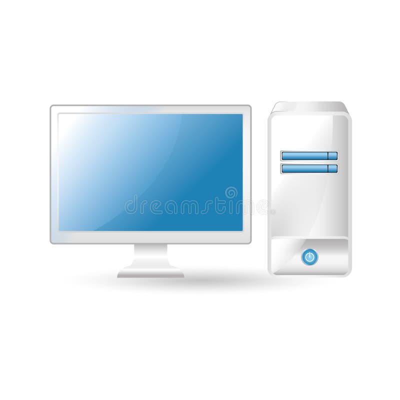 Computer Desktop. Vector Illustration Decorative Design Stock Vector ...