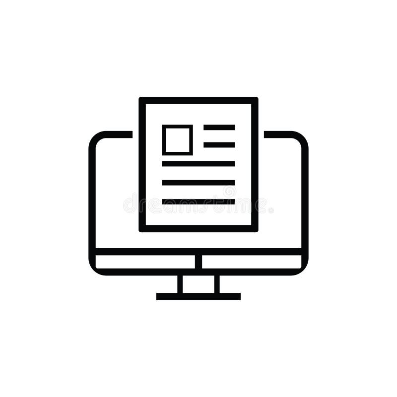 Computer Desktop Word Document Vector Icons Stock Vector - Illustration ...