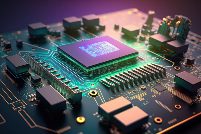 Computer Details Close Up View, Created with Generative AI Technology ...