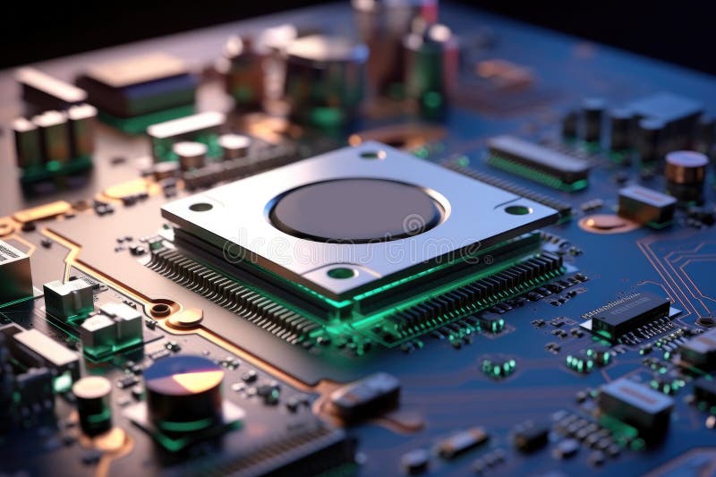 Computer Details Close Up, View of a Modern GPU Card with Circuit Stock ...