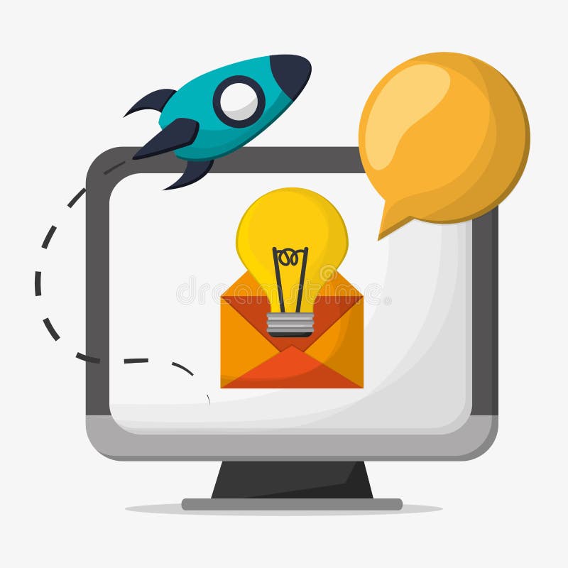Computer Device Email Idea Startup Stock Vector - Illustration of ...