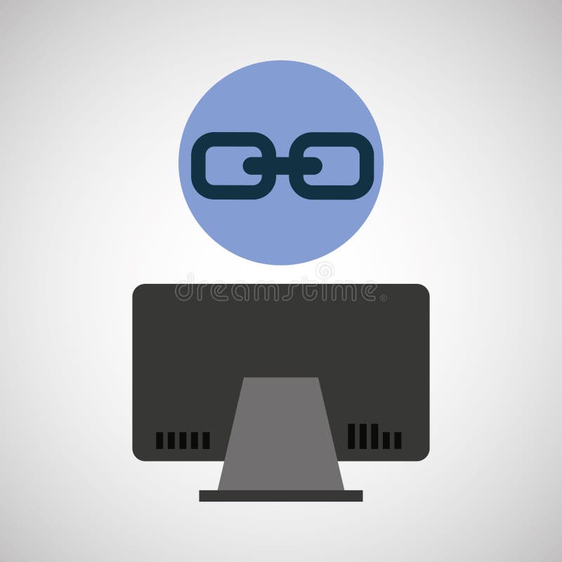 Computer Device Link Network Icon Stock Vector - Illustration of ...