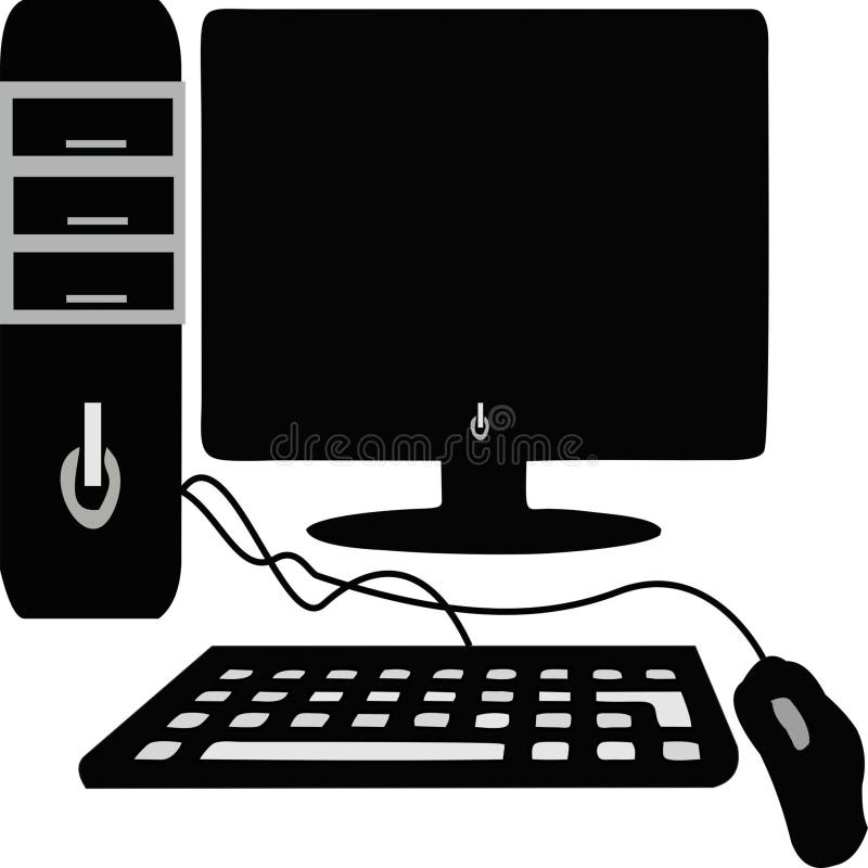 Computer Device, Mouse, Keyboard,cpu, Monitor Stock Vector ...