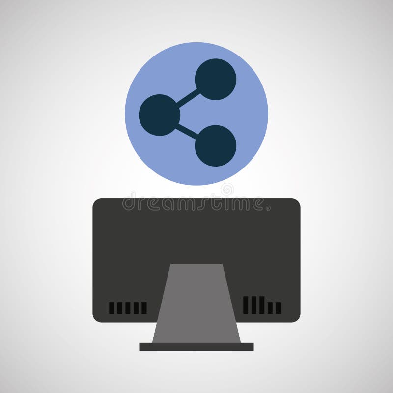 Computer Device Link Network Icon Stock Vector - Illustration of ...