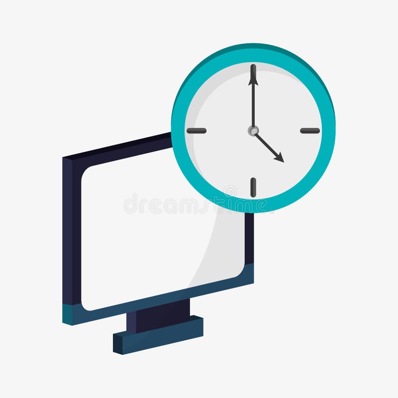 Computer Device Technology Clock Time Stock Vector - Illustration of ...