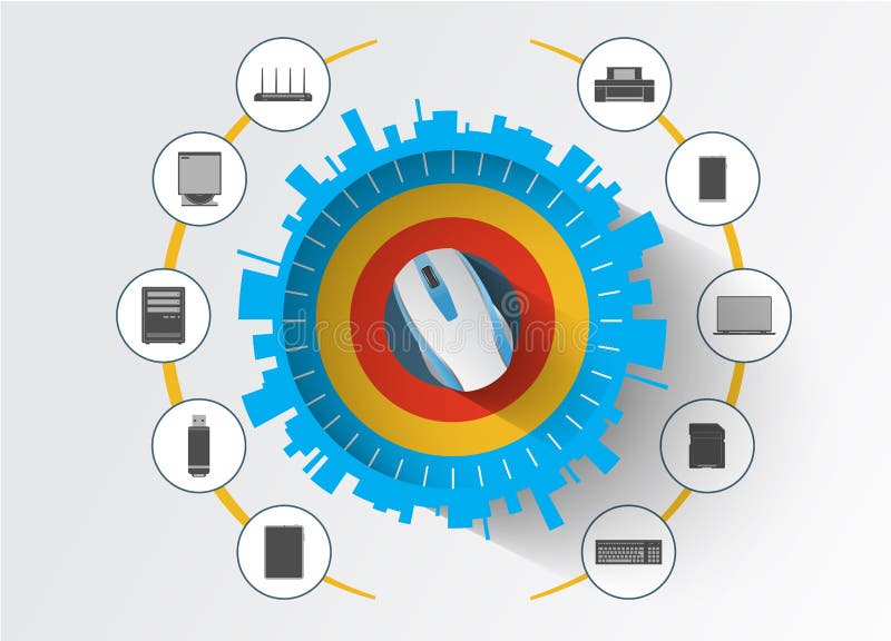 Computer Devices Accessories and Equipment Stock Illustration ...