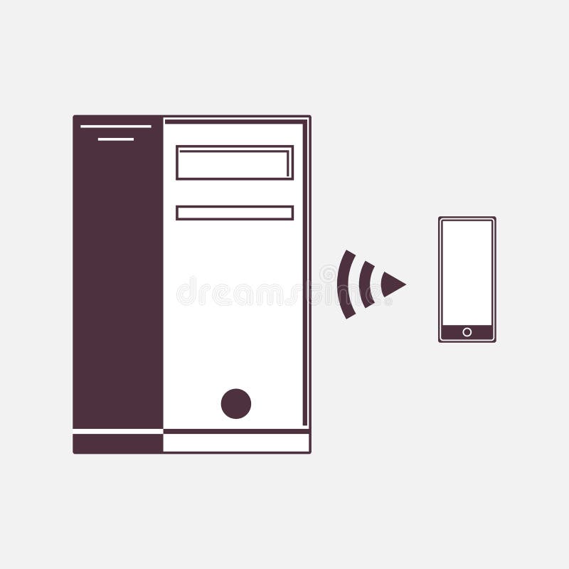 Computer Devices Connecting Icon Stock Vector - Illustration of data ...