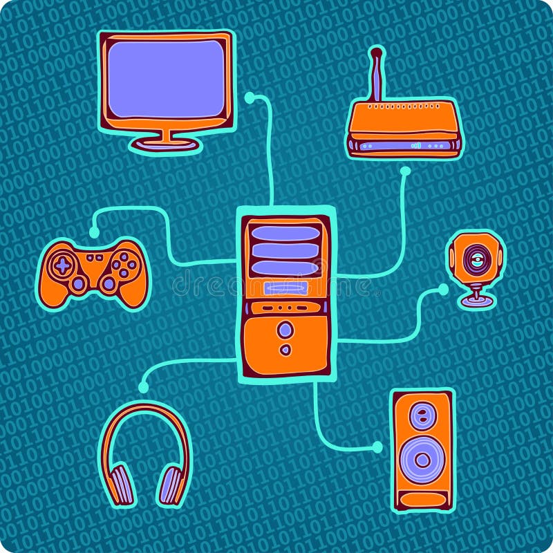 Computer Devices for Design Stock Vector - Illustration of earphones ...