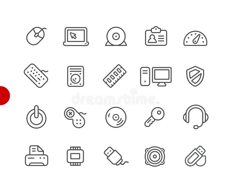 Computer and Devices Icons // Red Point Series Stock Vector ...