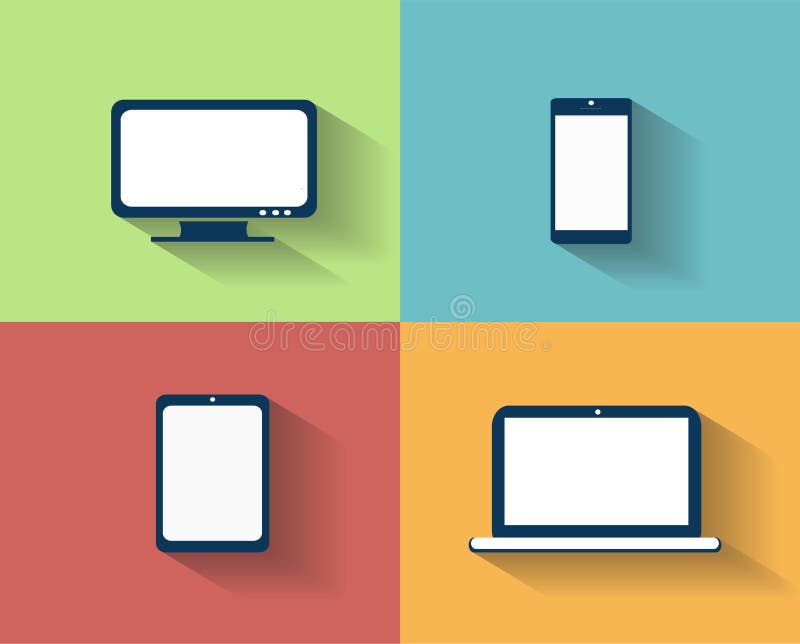 Computer devices icons stock vector. Illustration of abstract - 59643940