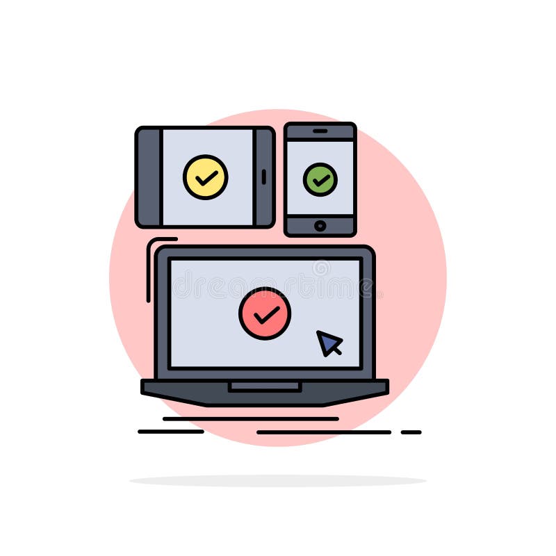 Computer, Devices, Mobile, Responsive, Technology Flat Color Icon ...