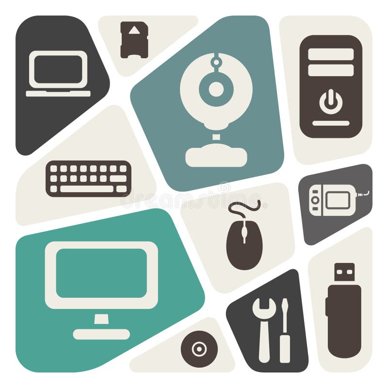 Computer Devices Theme Abstract Background Stock Illustration ...