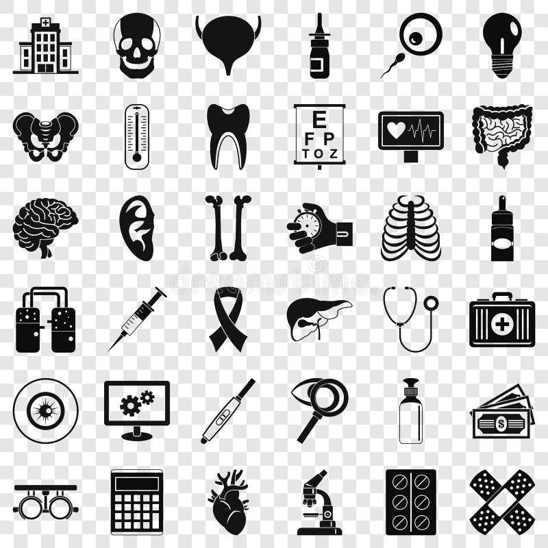Computer Diagnostic Icons Set, Simple Style Stock Vector - Illustration ...