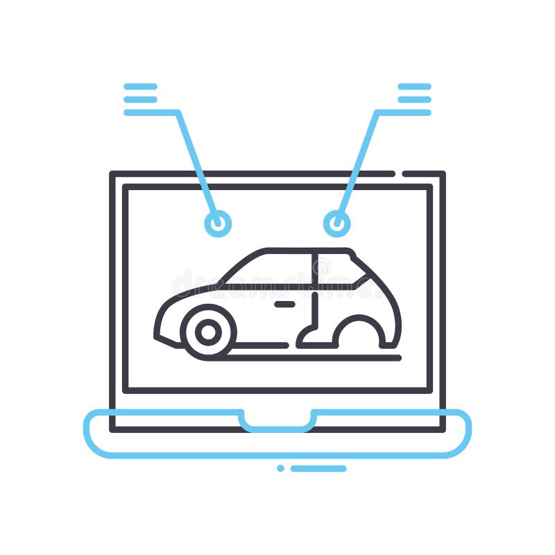 Computer Diagnostic Line Icon, Outline Symbol, Vector Illustration ...
