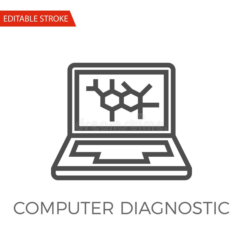 Computer Diagnostic Vector Icon Stock Vector - Illustration of diagram, internet: 98736355