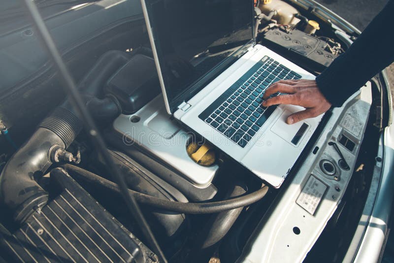Computer Diagnostics of the Car Stock Photo - Image of occupation ...