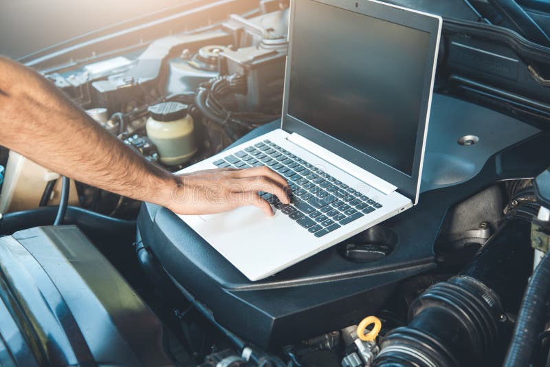Computer Diagnostics of the Car. Stock Image - Image of motor, service ...